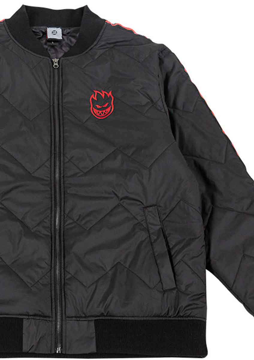 Spitfire Quilted Bomber Jacket Black Red – Freedom Skateshop