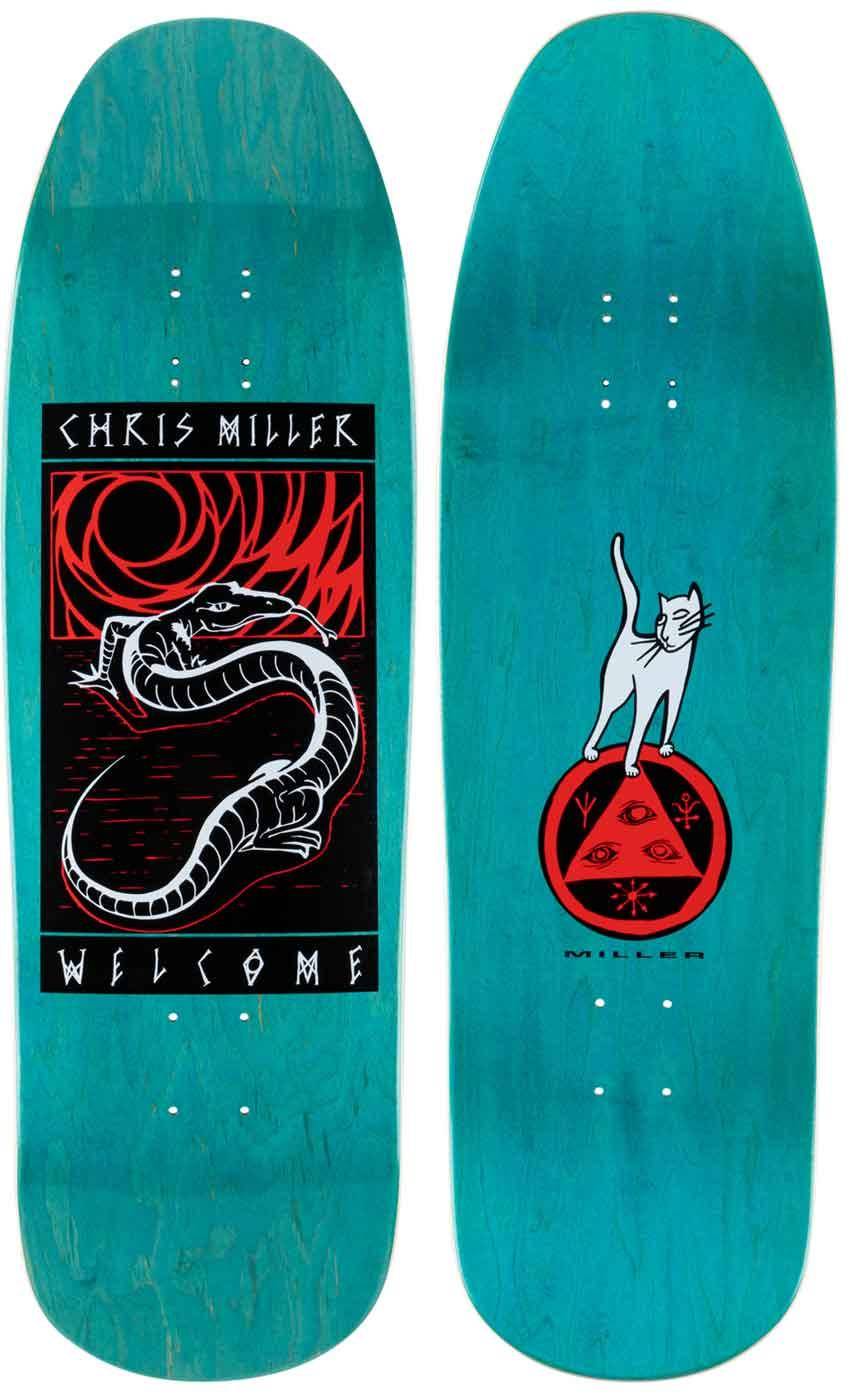 Welcome Miller Lizard On Gaia 9.6 Deck Teal – Freedom Skateshop