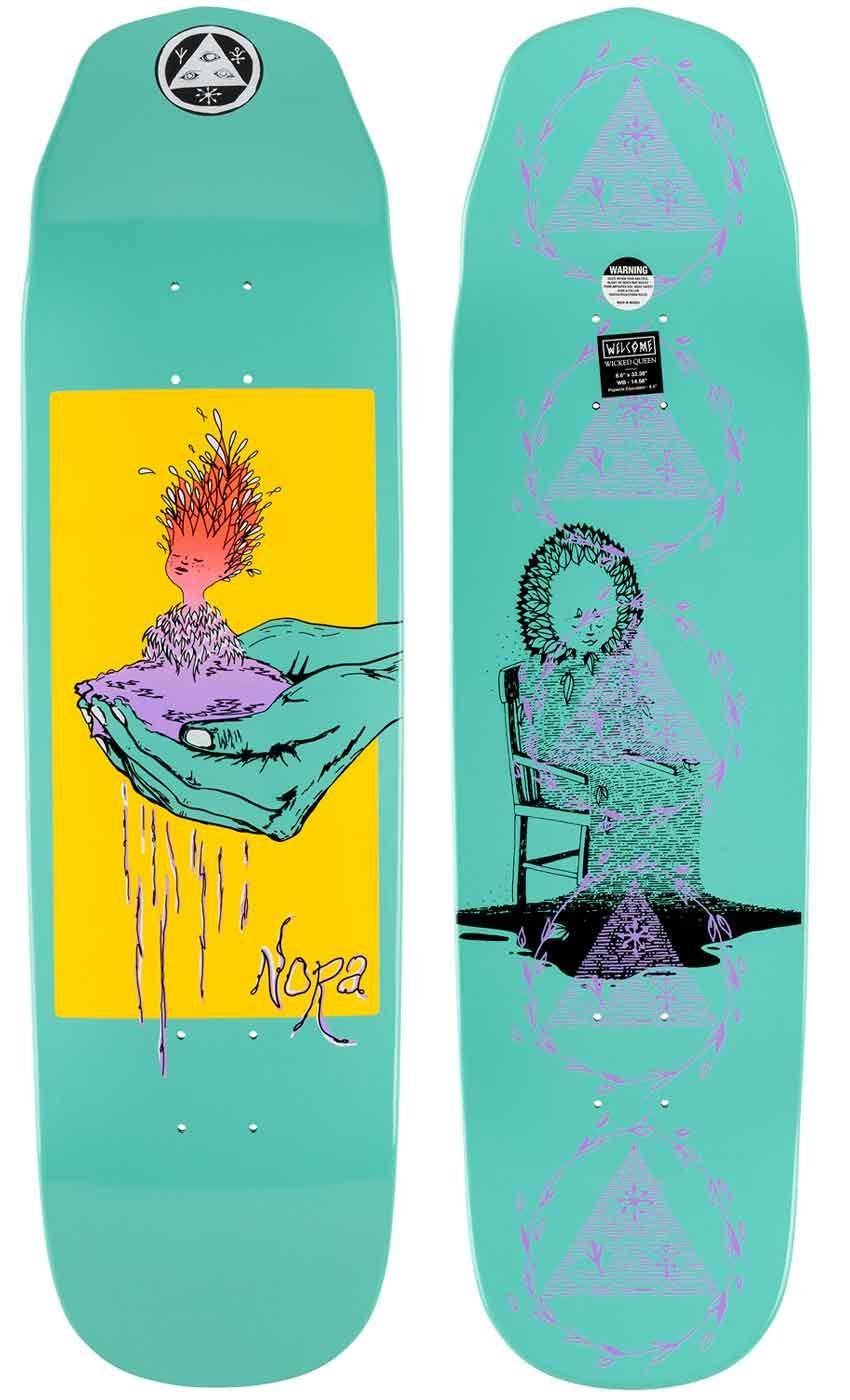 Welcome Nora Soil On Wicked Queen 8.6 Deck Teal Dip – Freedom Skateshop